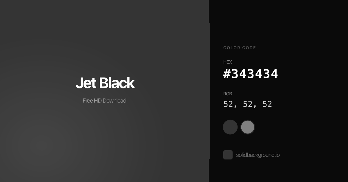 Solid Jet Black Background #343434 - Free Download