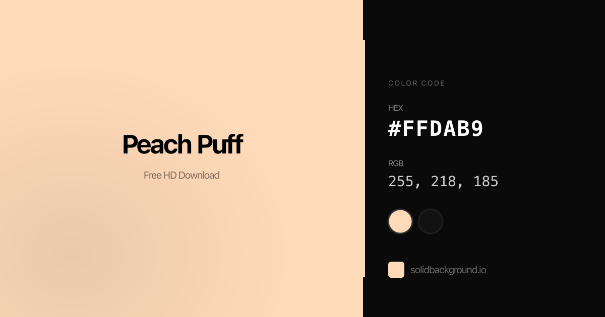 Solid Peach Puff Background #FFDAB9 - Free Download