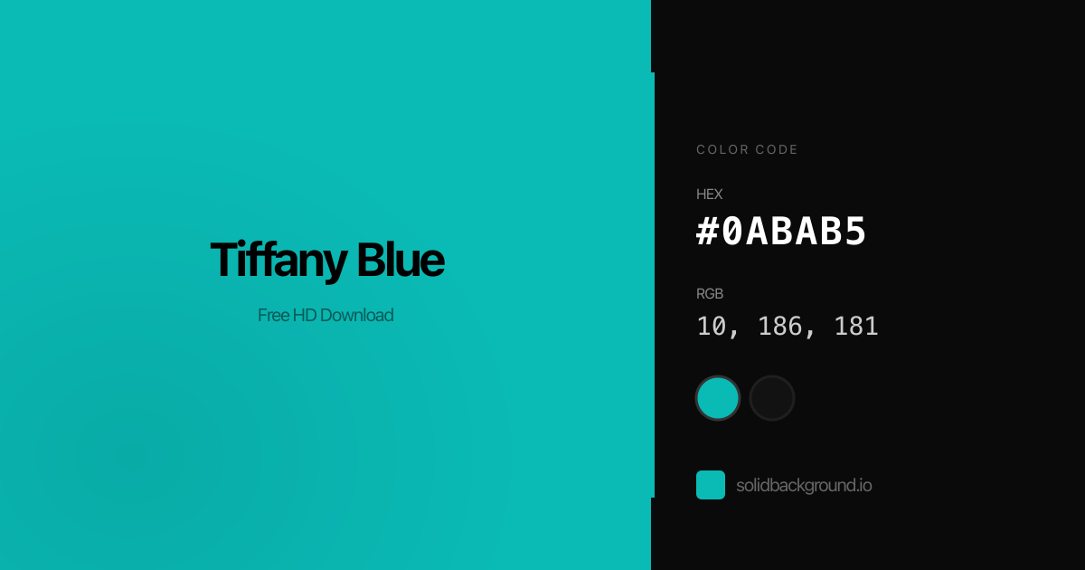 Solid Tiffany Blue Background #0ABAB5 - Free Download